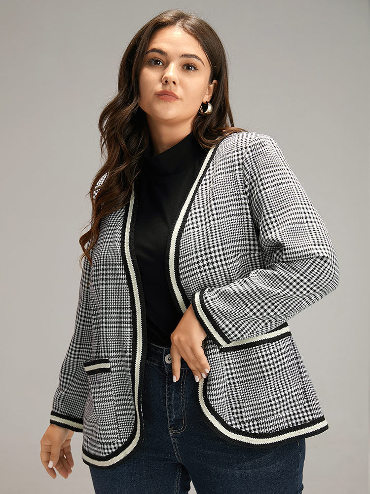 Gingham Contrast Webbing Pocket Blazer – BloomChic
