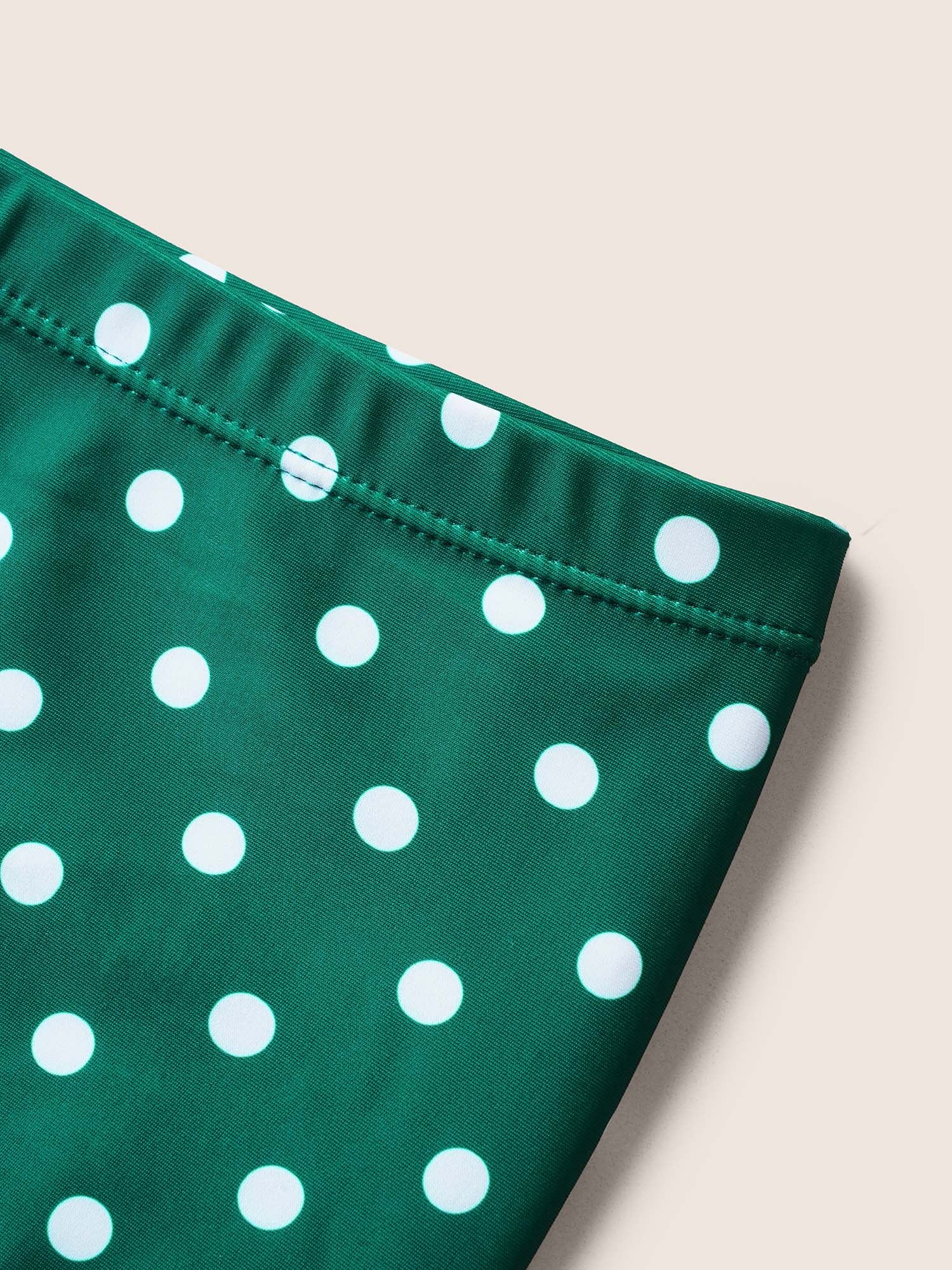 Polka Dot Crossover Ruched Flutter Hem Swim Dress – BloomChic