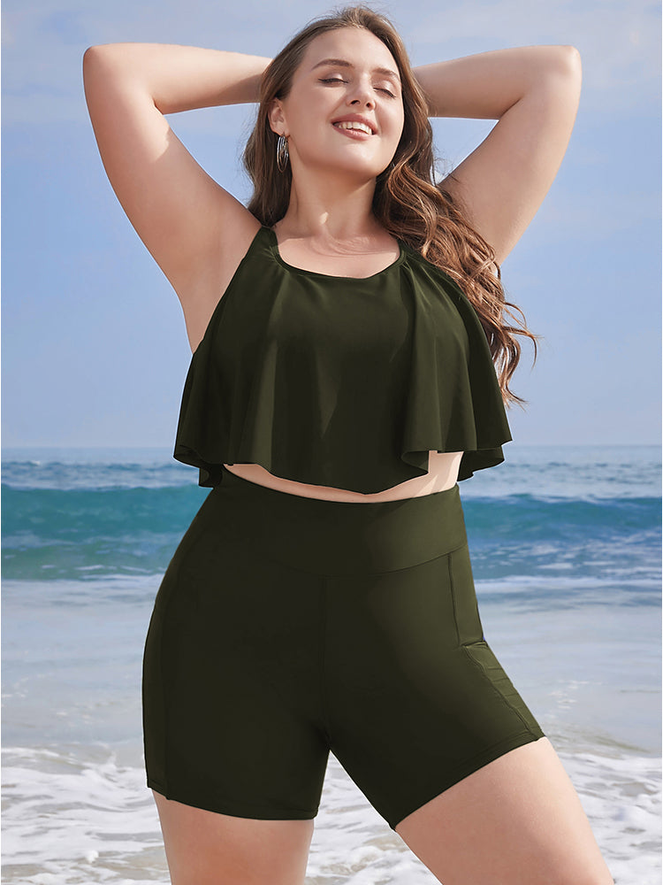 Solid Wideband Waist Swim Shorts – BloomChic