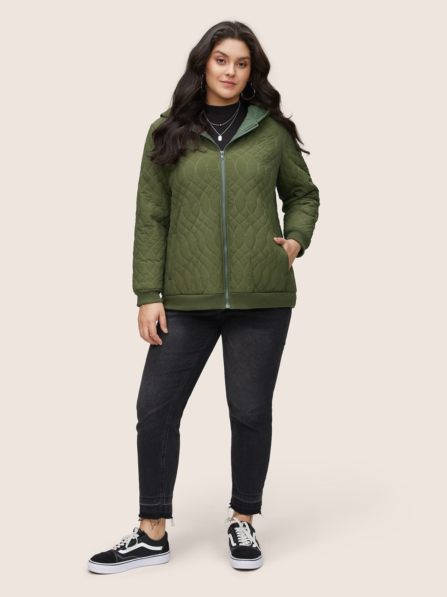 Solid Pocket Texture Lined Quilted Jacket – BloomChic