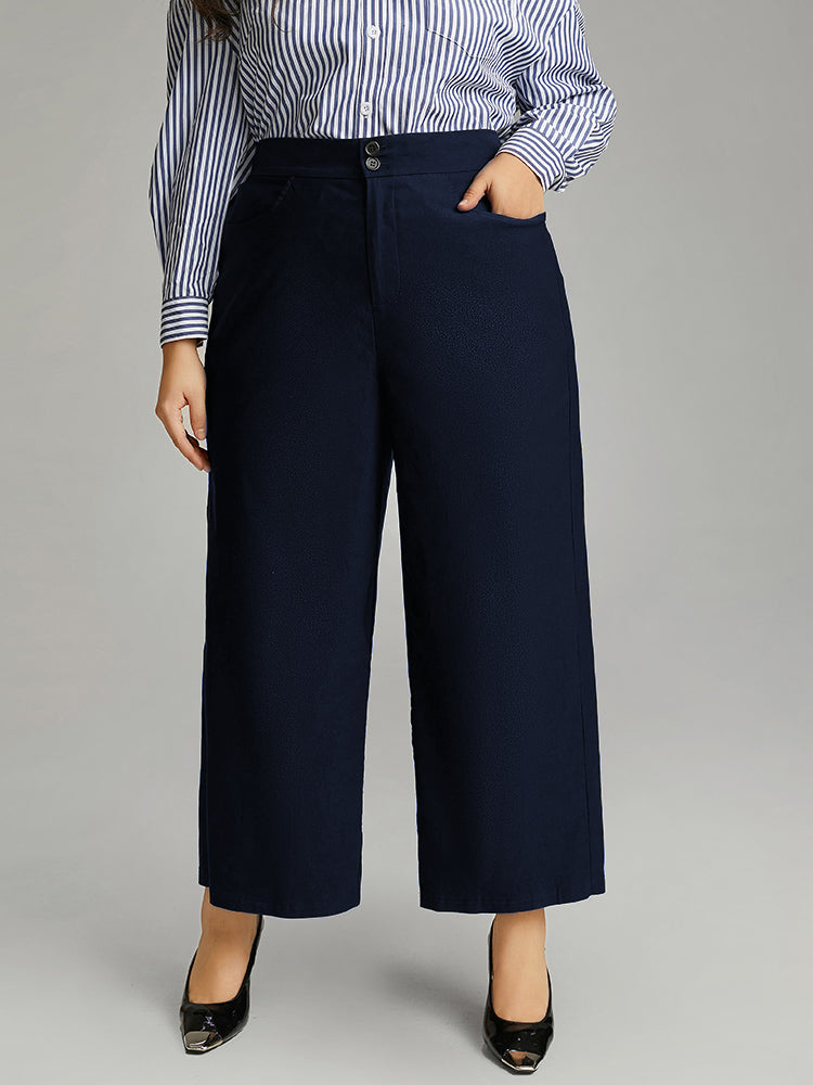 Solid Straight Leg High Rise Pants – BloomChic