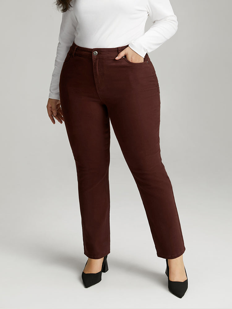 Cotton Straight Leg High Rise Color Wash Jeans – BloomChic