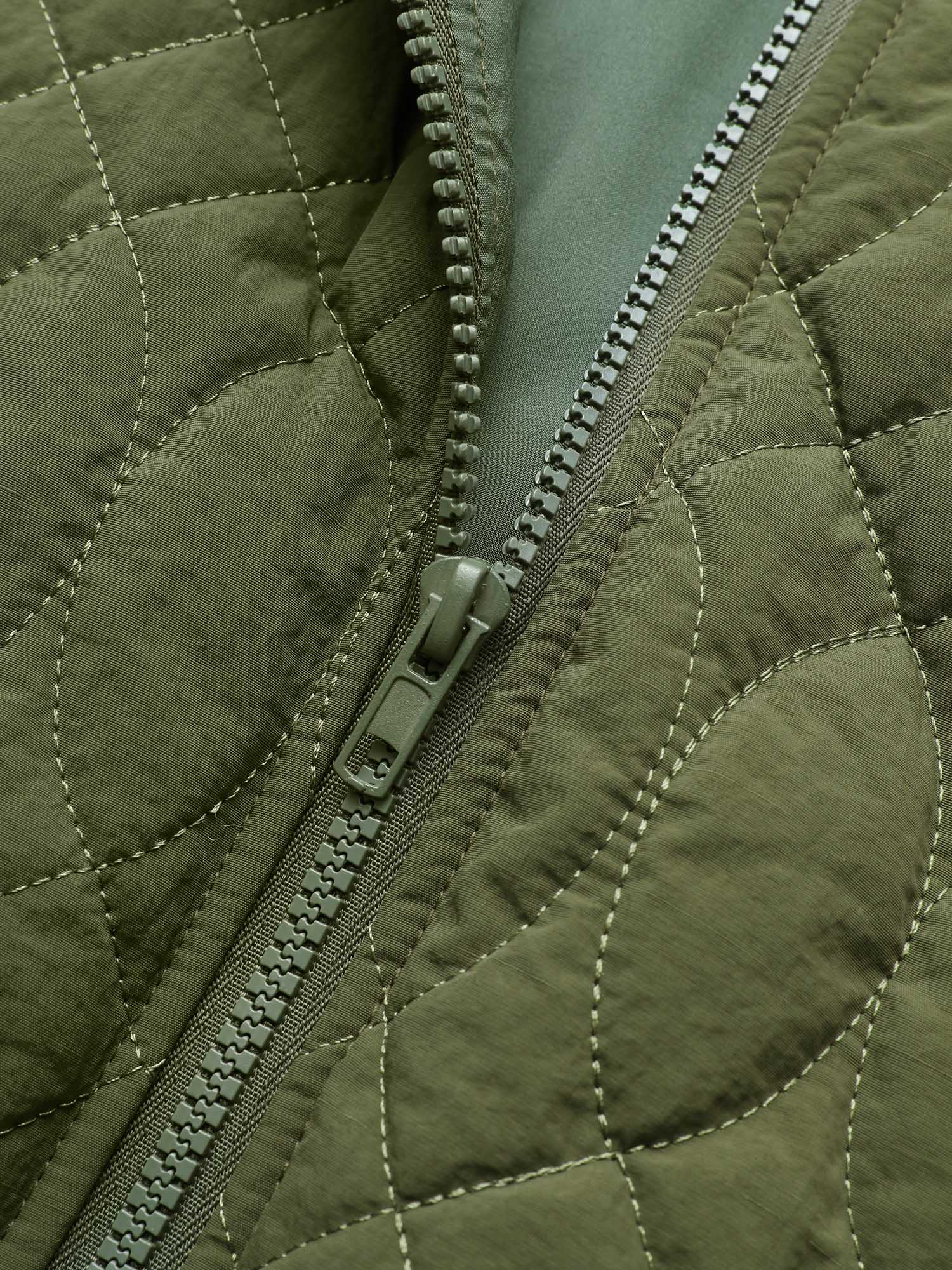 Solid Pocket Texture Lined Quilted Jacket – BloomChic