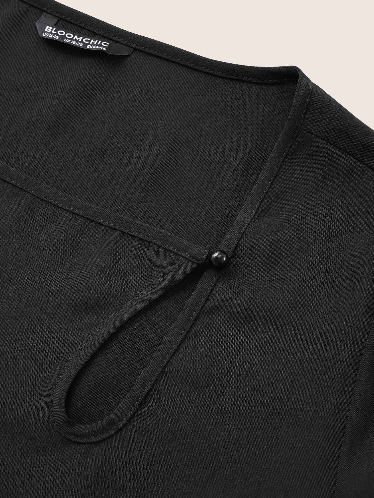Anti-Wrinkle Asymmetrical Neck Keyhole Pleated Hem Dress – BloomChic