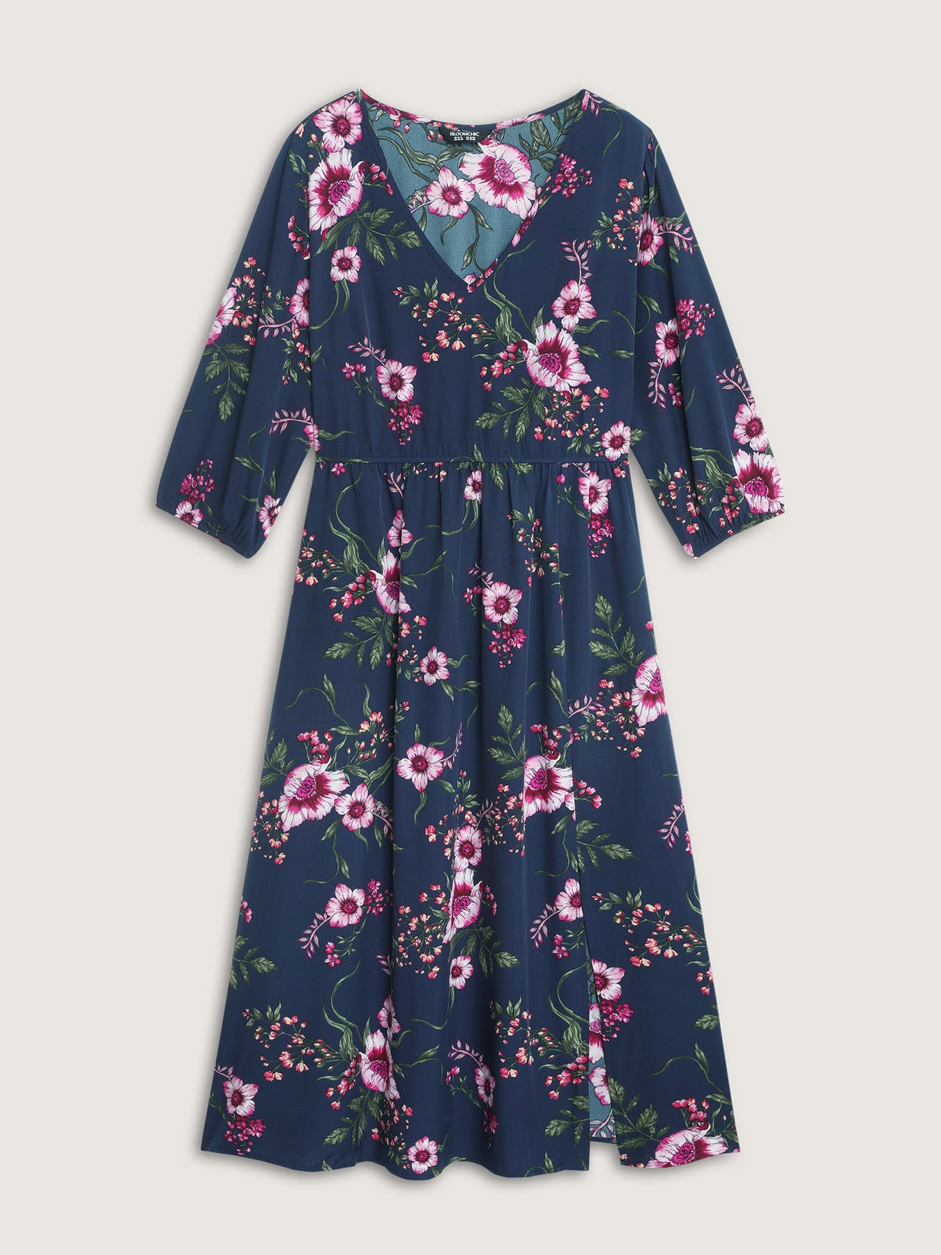 Floral Print Side Slit Pockets Midi Dress – BloomChic