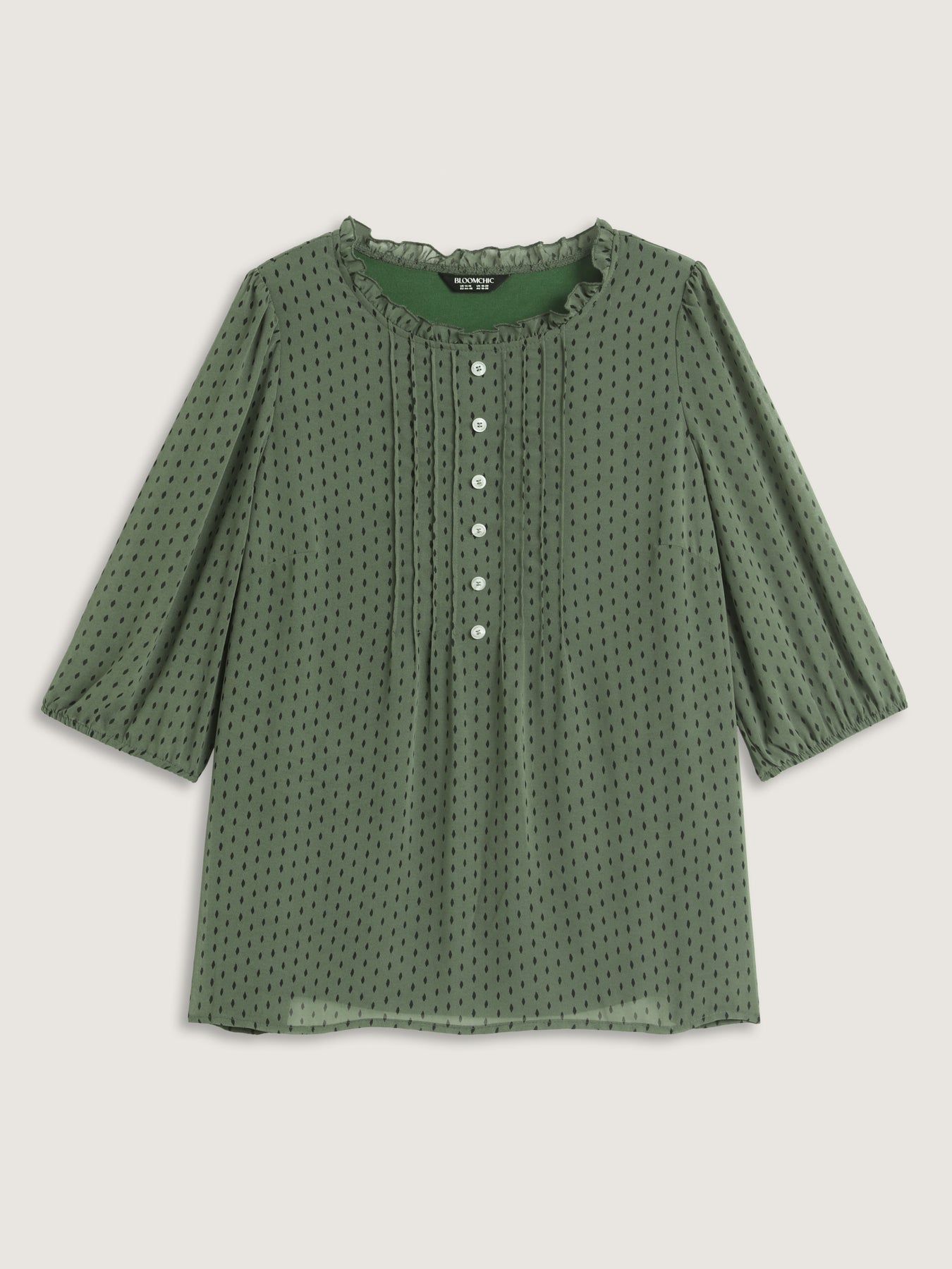 Polka Dots Pin Tuck Button Detail Blouse – BloomChic