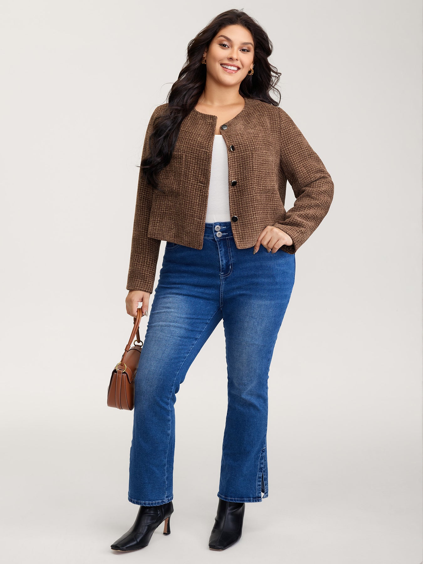 Flocked Textured Button Pockets Jacket – BloomChic