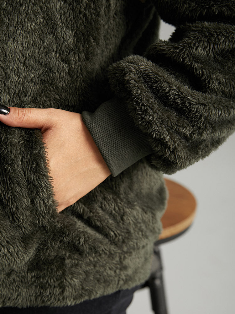 Colorblock Contrast Fuzzy Zipper Jacket – BloomChic