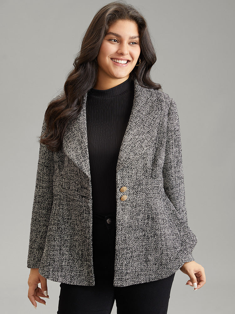 Solid Texture Suit Collar Buckle Detail Blazer – BloomChic