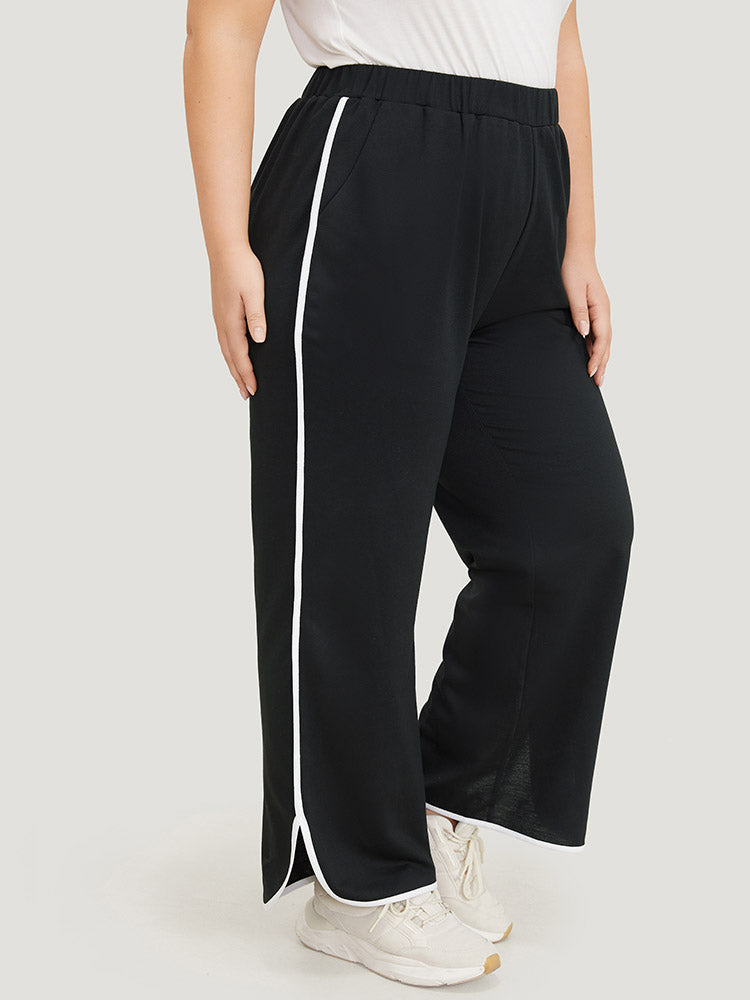 Contrast Pocket Seam Detail Split Hem Sweatpants BloomChic